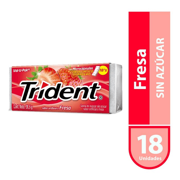 CONFITERIA - CHICLE TRIDENT EVUP FRESA 30.6G - Chang.pe