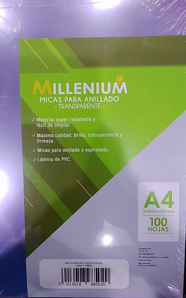 MICAS P/ANILLADO LISA T/A-4 CRISTAL MILLENIUM - Chang.pe
